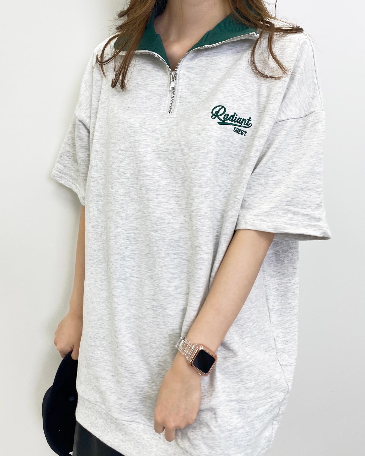 ハーフZIP胸刺繍ロゴミニスウェットトップス|INGNI(イング ハーフZIP胸刺繍ロゴミニスウェットトップス|INGNI(イング